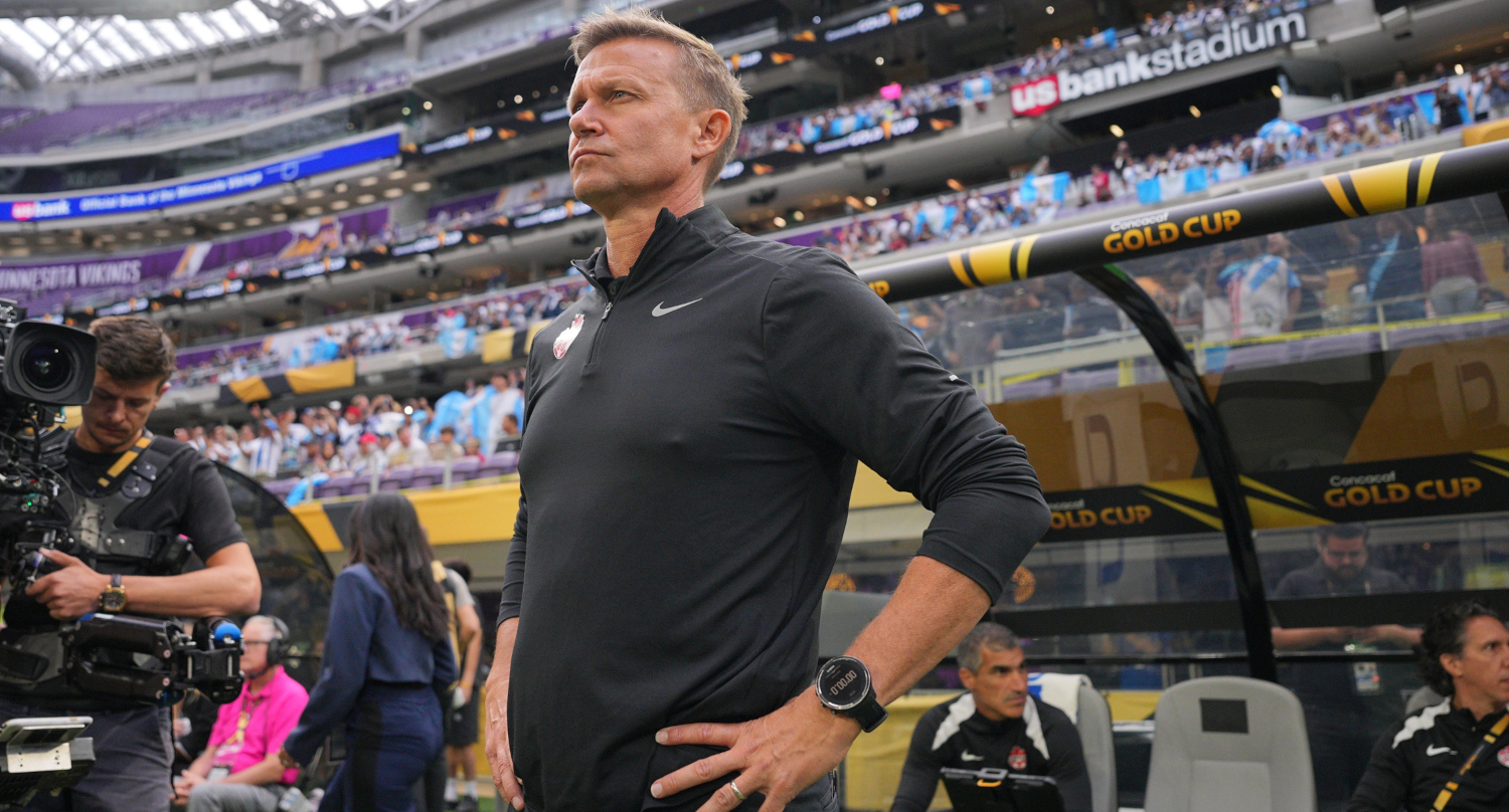 Canadian head coach Jesse Marsch during a June 29 CONCACAF Gold Cup match in Minneapolis.
