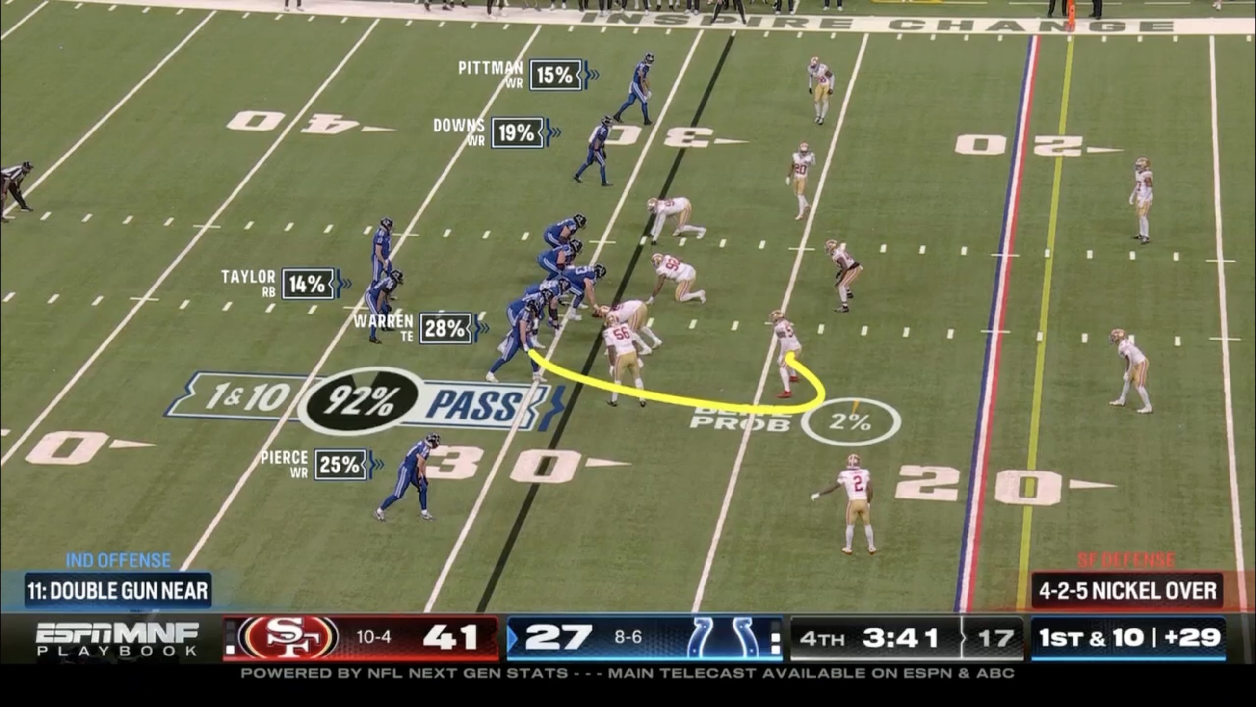Luke Kuechly all over pick-six on ESPN MNF Playbook altcast